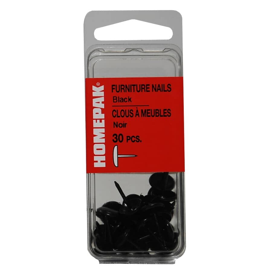 HOME PAK 30 Pack #96 Black Upholstery Nails | Home Hardware