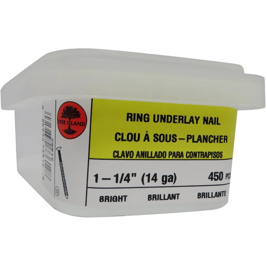 TREE ISLAND 450 Pack 1-1/4" Ringed Underlay Nails | Home Hardware