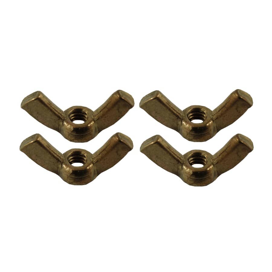 HOME PAK 4 Pack #6-32 Brass Wing Nut | Home Hardware