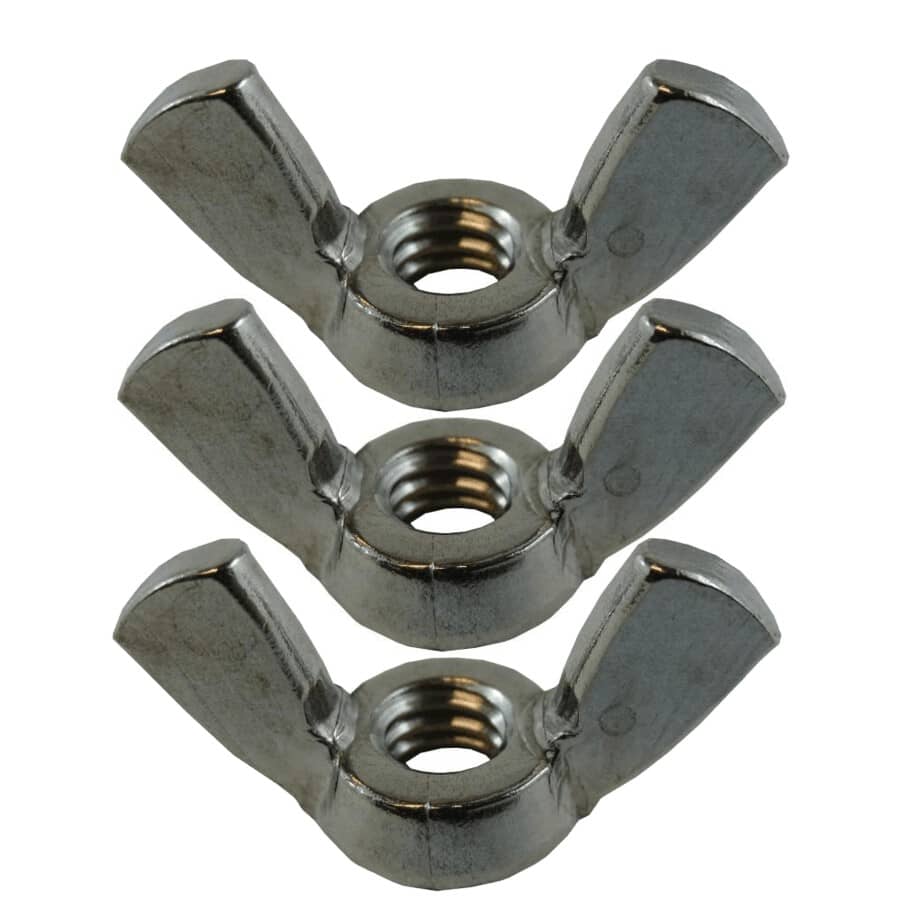 HOME PAK 3 Pack 1/4-20 18.8 Stainless Steel Wing Nuts | Home Hardware