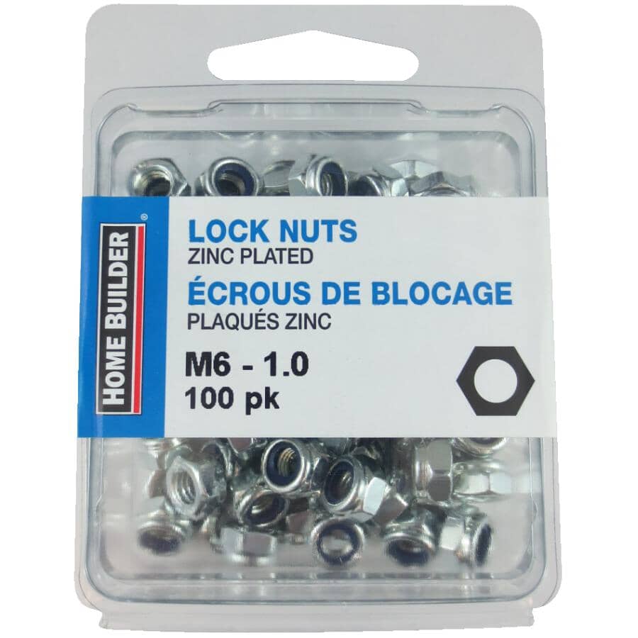 HOME BUILDER 100 Pack M6 Zinc Plated Nylon Insert Lock Nuts | Home Hardware