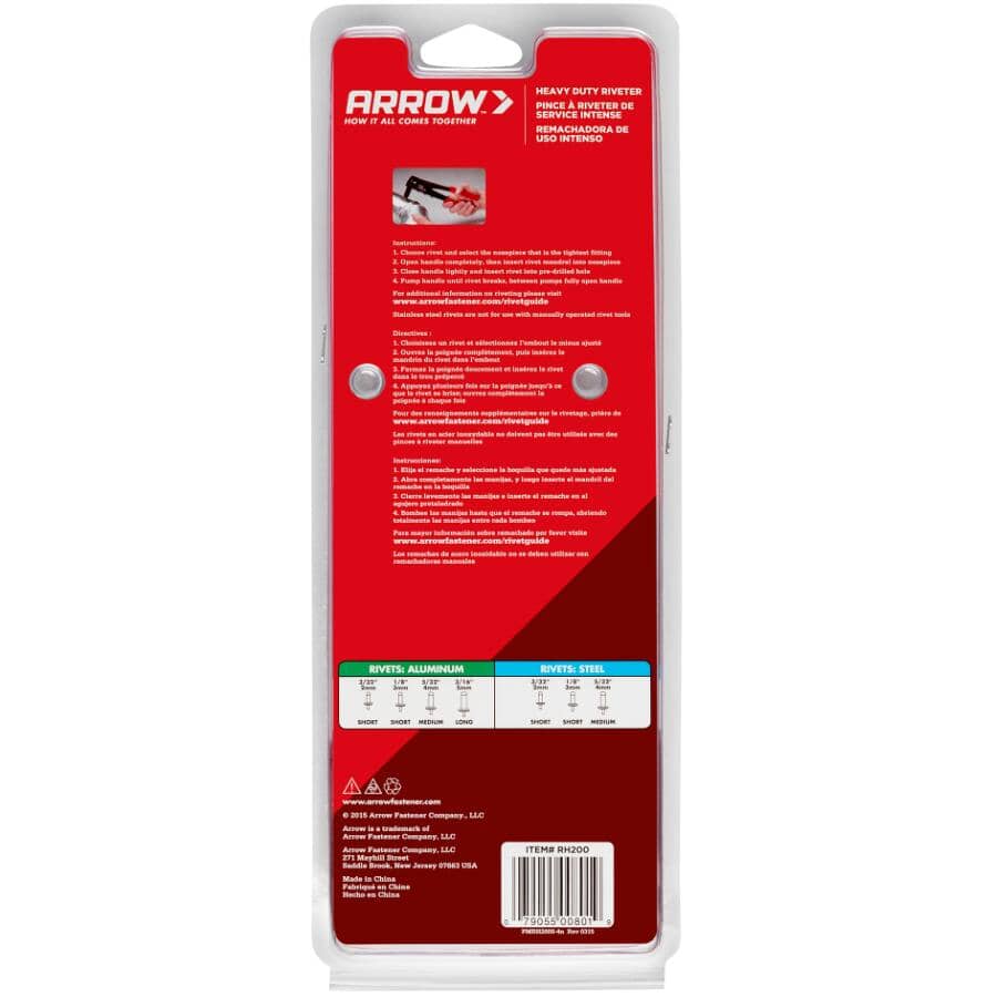ARROW Rivet Gun - 4 Nose Pieces + Wrench | Home Hardware