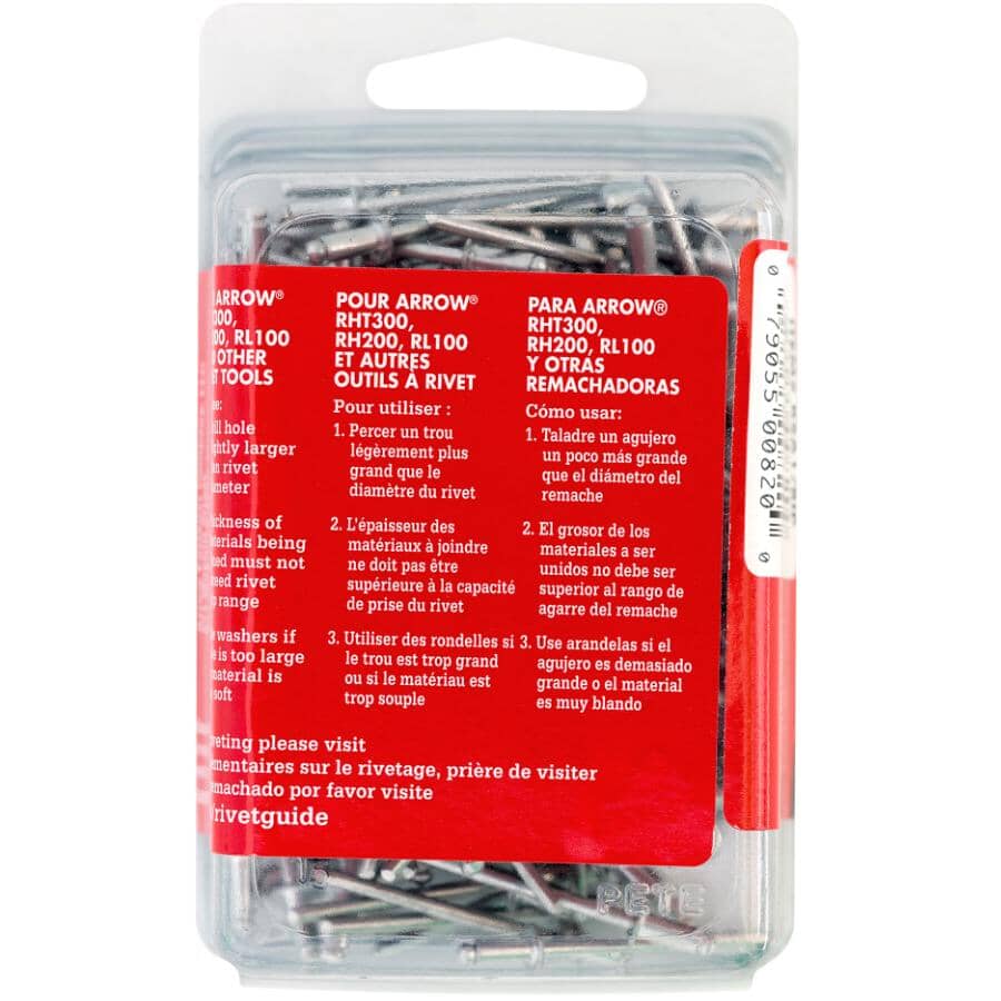 ARROW 100 Pack 1/8" Short Aluminum Rivets | Home Hardware