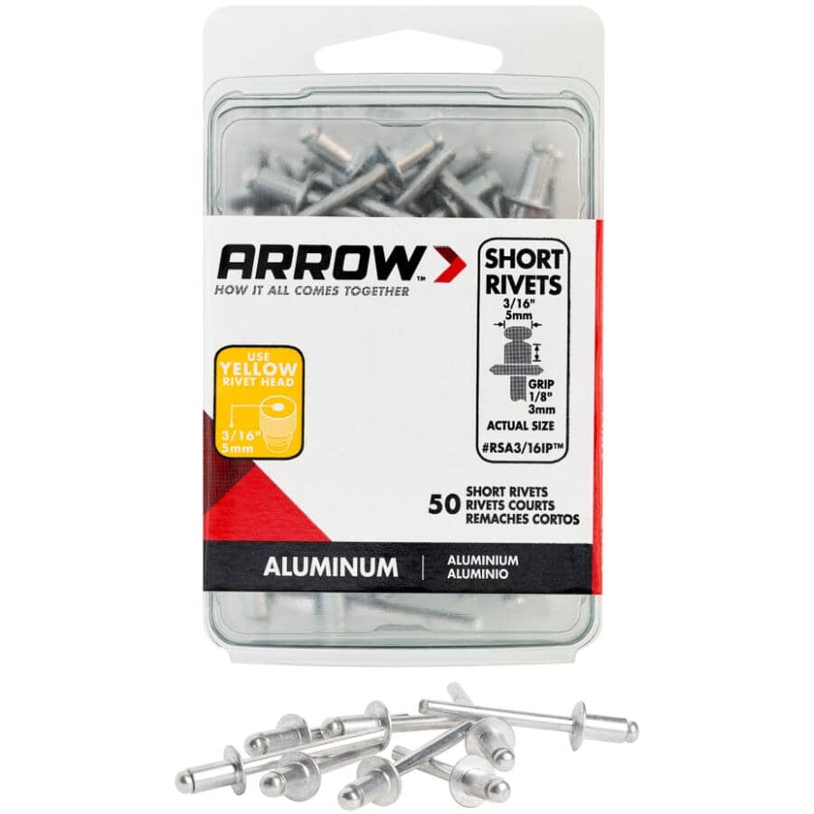 ARROW 50 Pack 3/16" Short Aluminum Rivets | Home Hardware