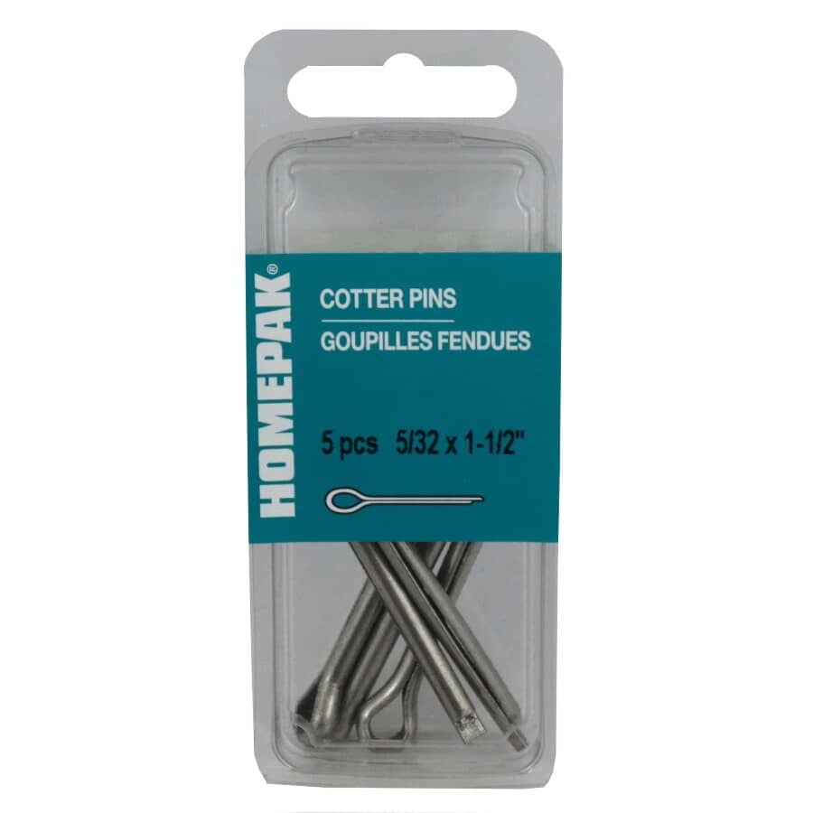 HOME PAK 5 Pack 5/32" x 1-1/2" 18.8 Stainless Steel Cotter Pins | Home ...