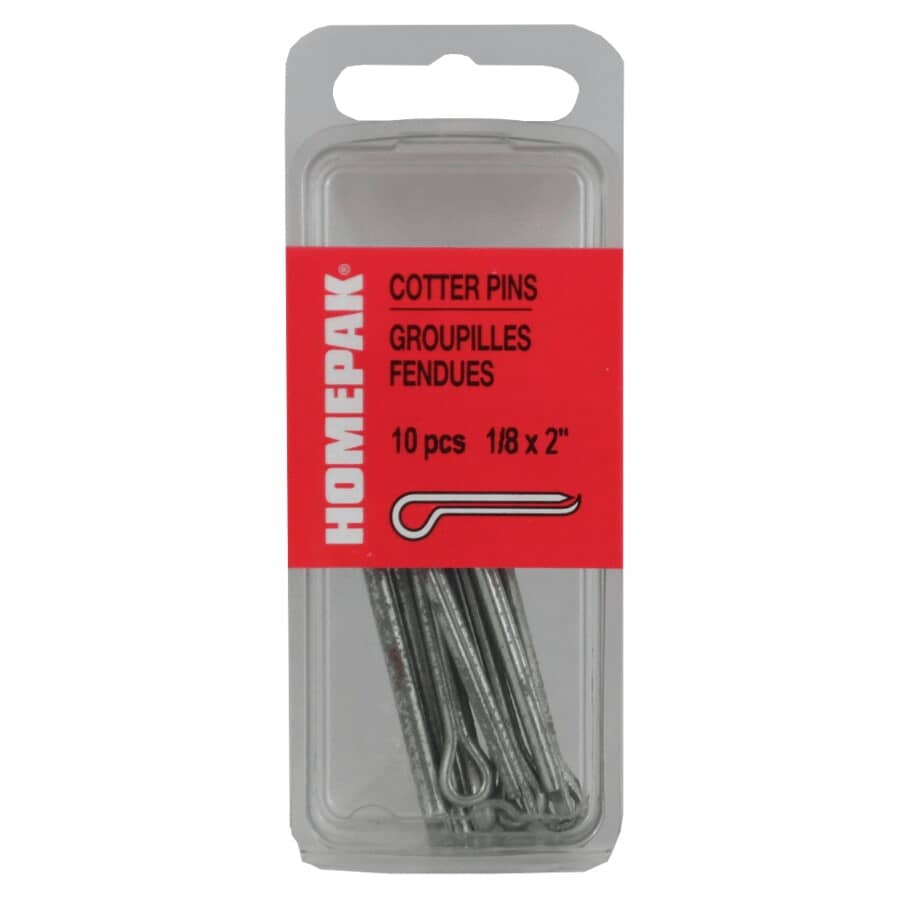 HOME PAK 10 Pack 1/8" x 2" Zinc Plated Cotter Pins | Home Hardware