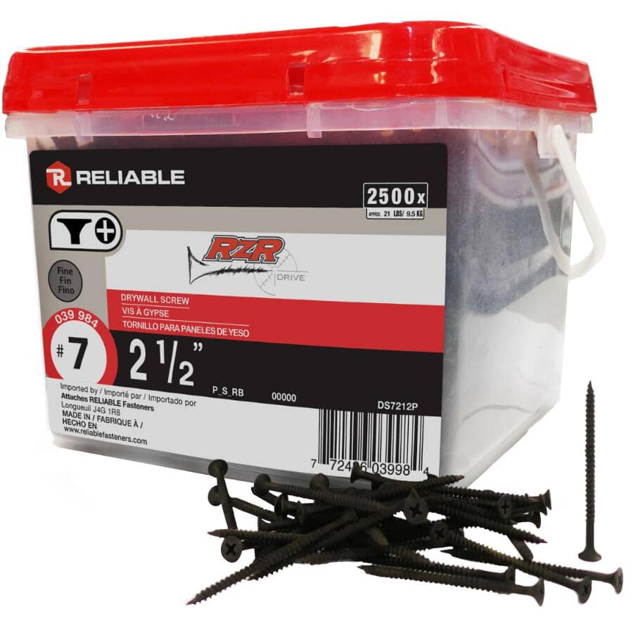 RELIABLE FASTENERS #7 x 2-1/2" Fine Thread Drywall Screws | Home Hardware