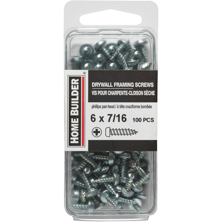 HOME BUILDER 100 Pack #6 x 7/16" Pan Head Frame Screws | Home Hardware