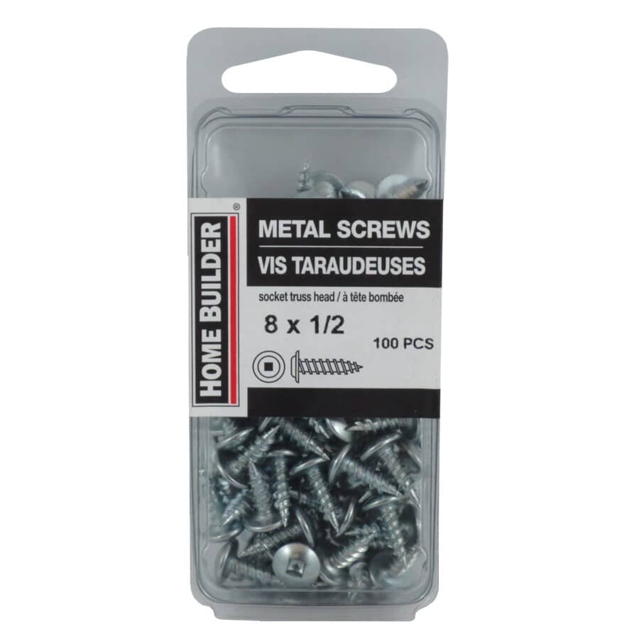 HOME BUILDER 100 Pack #8 x 1/2" Zinc Plated Truss Tap Screws | Home ...