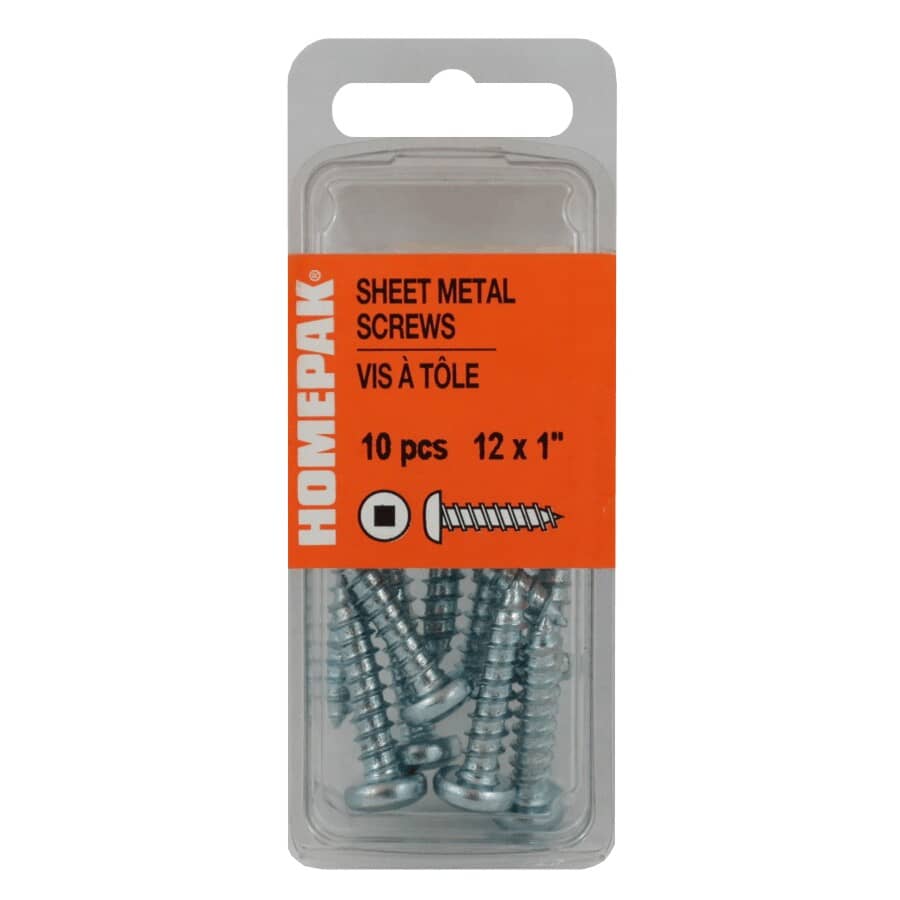 HOME PAK 10 Pack #12 x 1" Pan Head Socket Zinc Plated Tap Screws | Home ...
