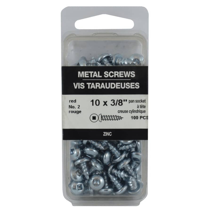 HOME BUILDER 100 Pack #10 x 3/8" Pan Head Socket Zinc Plated Tap Screws ...