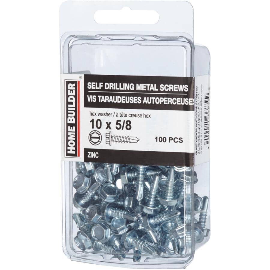 HOME BUILDER 100 Pack #10 x 5/8" Hex Washer Head Self | Home Hardware