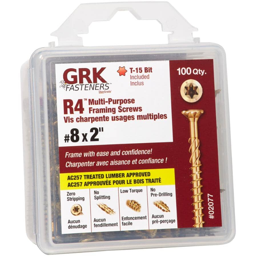 GRK FASTENERS #8 x 2" Climatek Star Drive R4 Structural Wood Screws ...