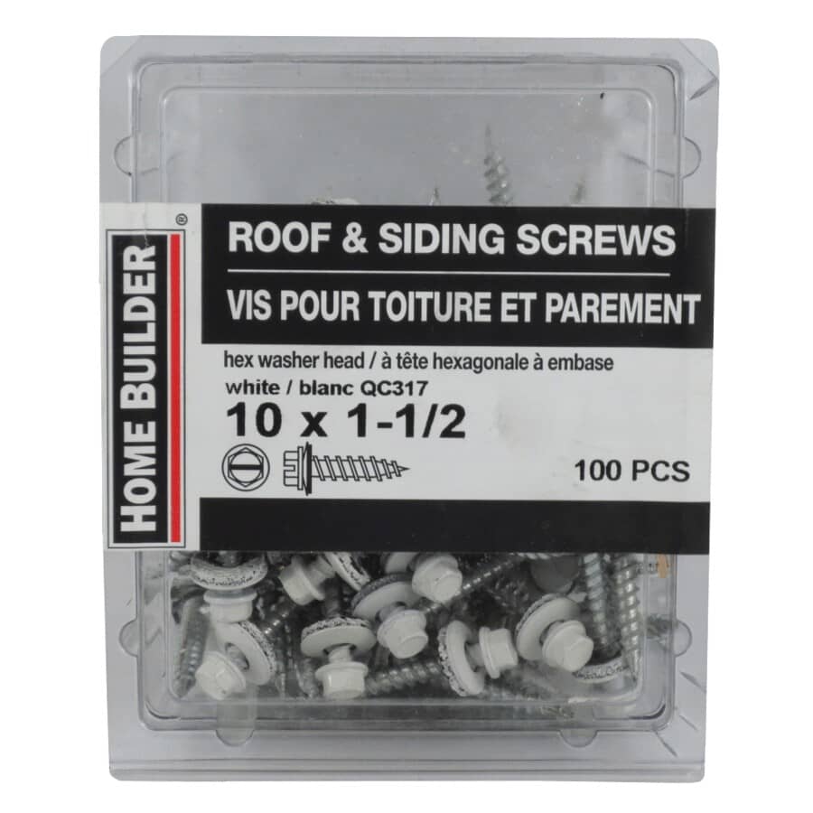 HOME BUILDER #10 x 1-1/2" White Roofing Screws | Home Hardware