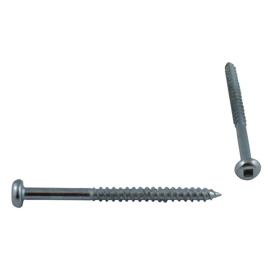 HOME PAK 5 Pack #10 x 2-1/2" Zinc Plated Round Head Socket Wood Screws ...