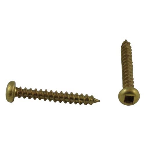 HOME PAK 10 Pack #6 x 1" Round Head Socket Brass Wood Screws | Home ...