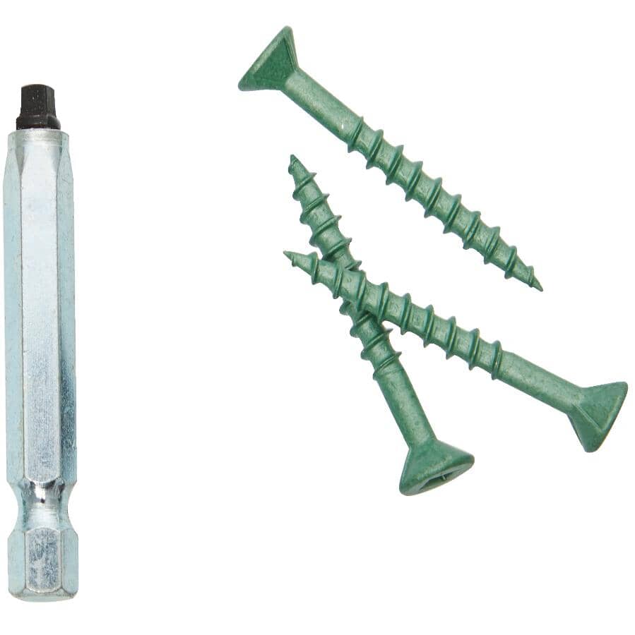 HOME BUILDER #8 x 1-1/2" Green Square Drive Deck Screws | Home Hardware