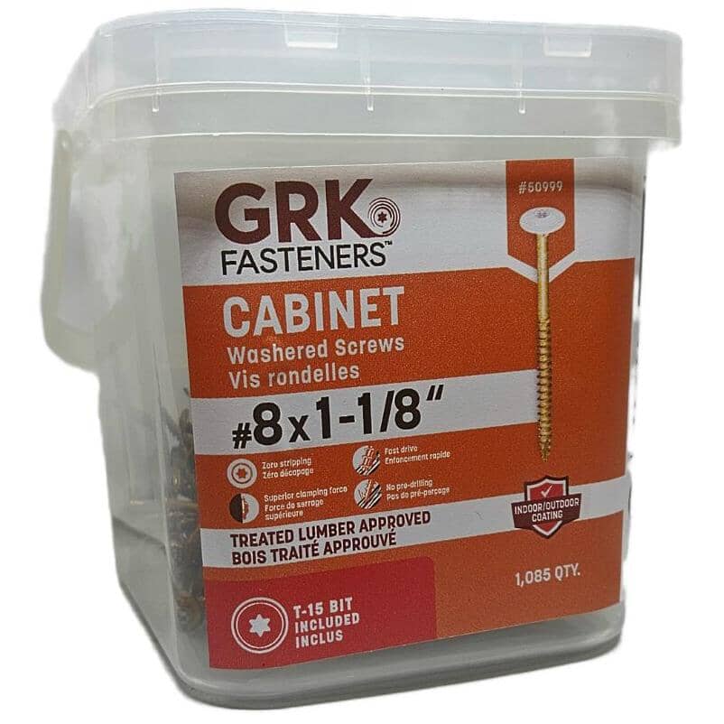GRK FASTENERS 8 x 1-1/8" Cabinet Washered Screws | Home Hardware