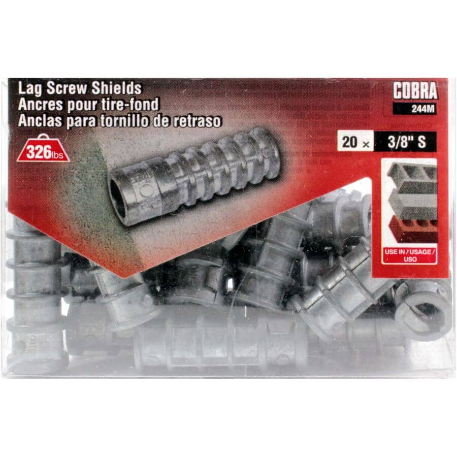 COBRA ANCHORS 20 Pack 3/8" Short Lag Screw Shields | Home Hardware