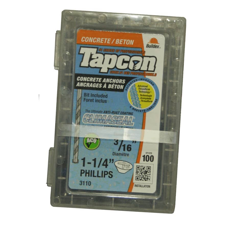 TAPCON 3/16" x 1-1/4" Star Concrete Screws with Bit | Home Hardware