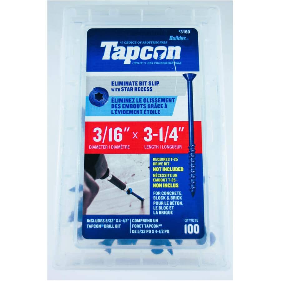 TAPCON 3/16" x 3-1/4" Star Concrete Screws | Home Hardware