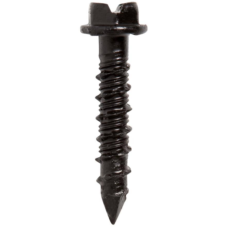 TAPCON 100 Pack 1/4" x 1-3/4" Black Hex Head Concrete Screws | Home ...