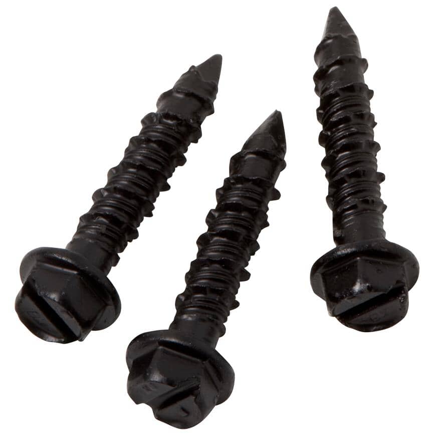 TAPCON 100 Pack 1/4" x 1-3/4" Black Hex Head Concrete Screws | Home ...