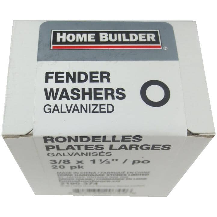 HOME BUILDER 20 Pack 3/8" Galvanized Fender Washers | Home Hardware