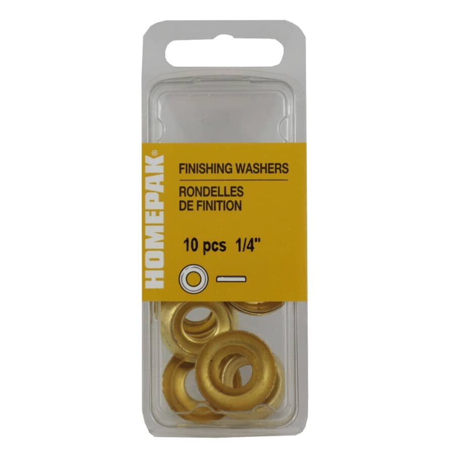 HOME PAK 10 Pack 1/4" Plain Brass Finish Washers | Home Hardware