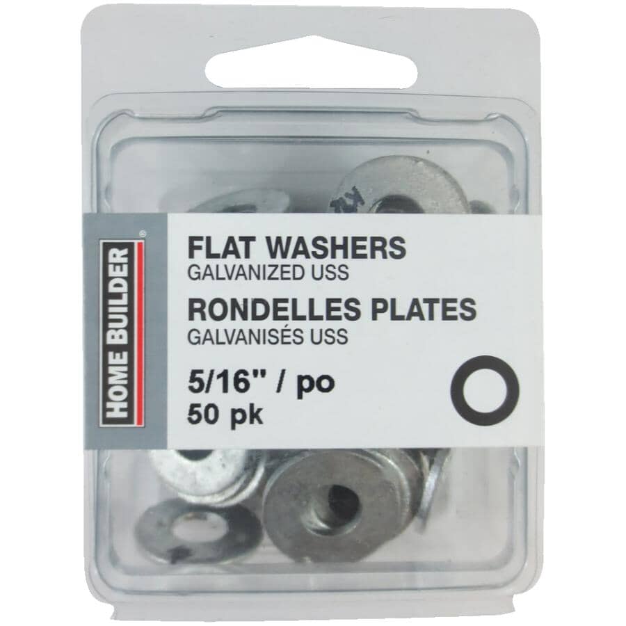 HOME BUILDER 50 Pack 5/16" Galvanized Flat Washers | Home Hardware