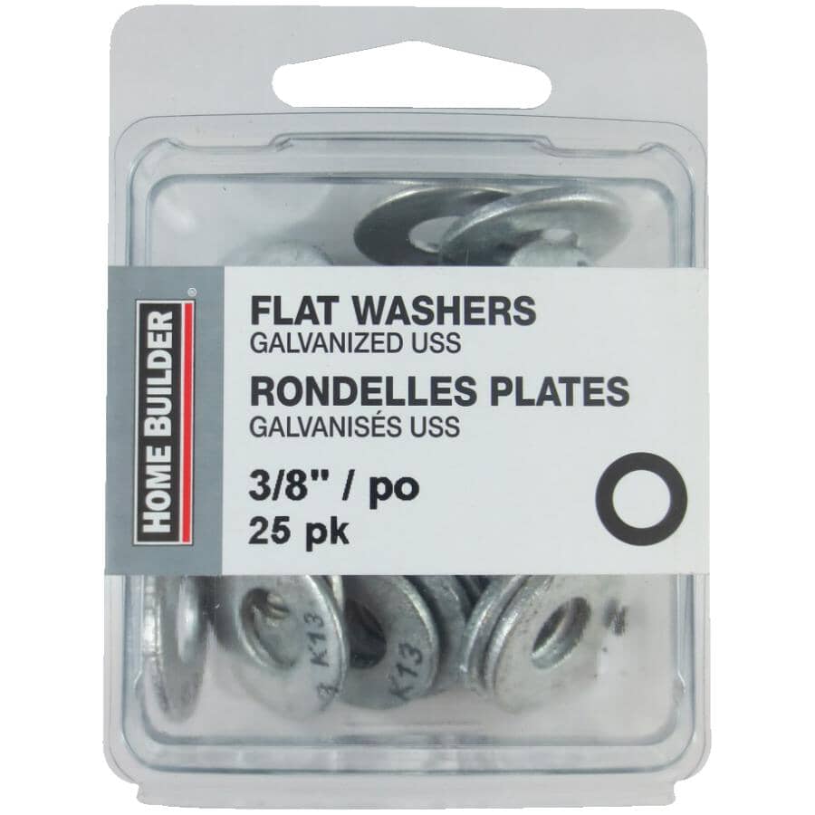 HOME BUILDER 25 Pack 3/8" Galvanized Flat Washers | Home Hardware