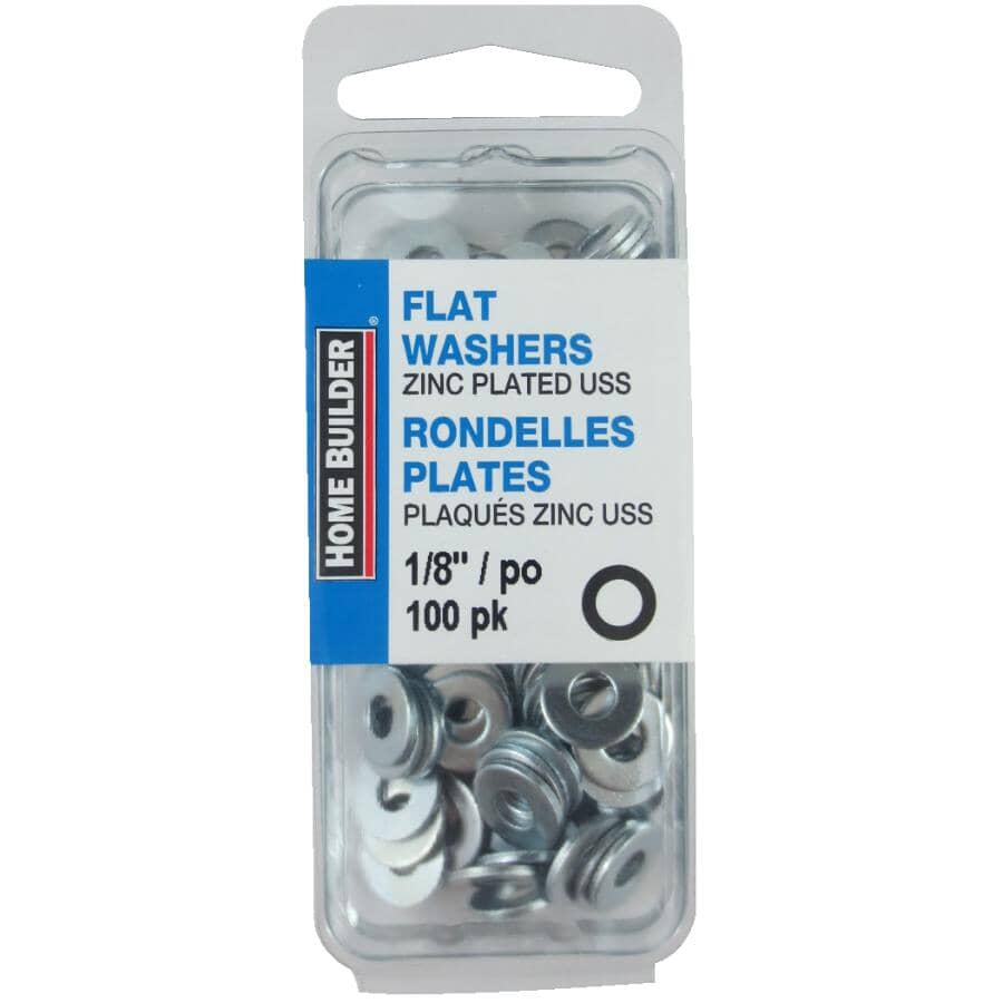 HOME BUILDER 100 Pack 1/8" Zinc Plated Flat Washers | Home Hardware