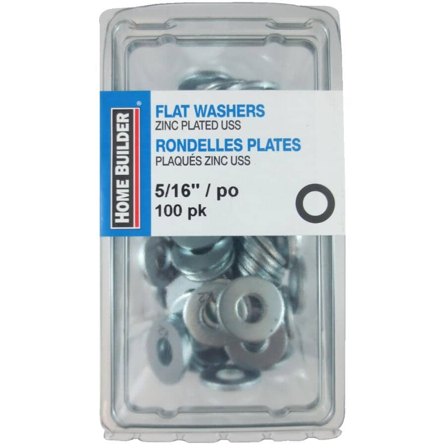 HOME BUILDER 100 Pack 5/16" Zinc Plated Flat Washers | Home Hardware