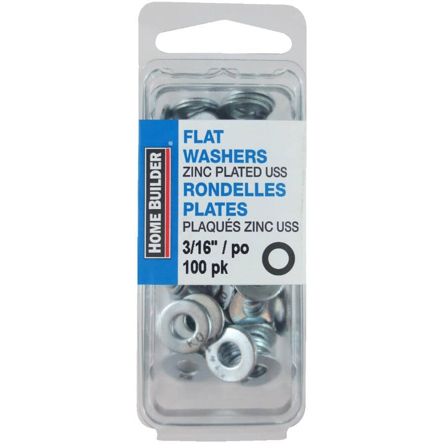 HOME BUILDER 100 Pack 3/16" Zinc Plated Flat Washers | Home Hardware