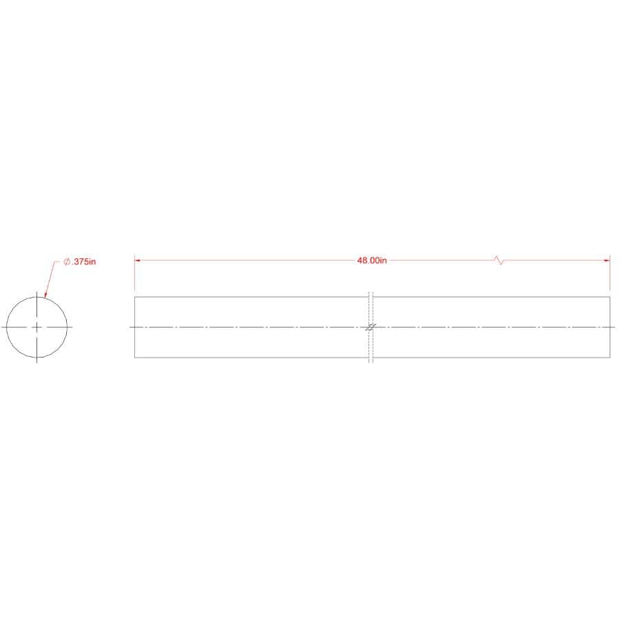 HILLMAN 3/8" x 4' Round Cold Roll Steel Solid Rod | Home Hardware