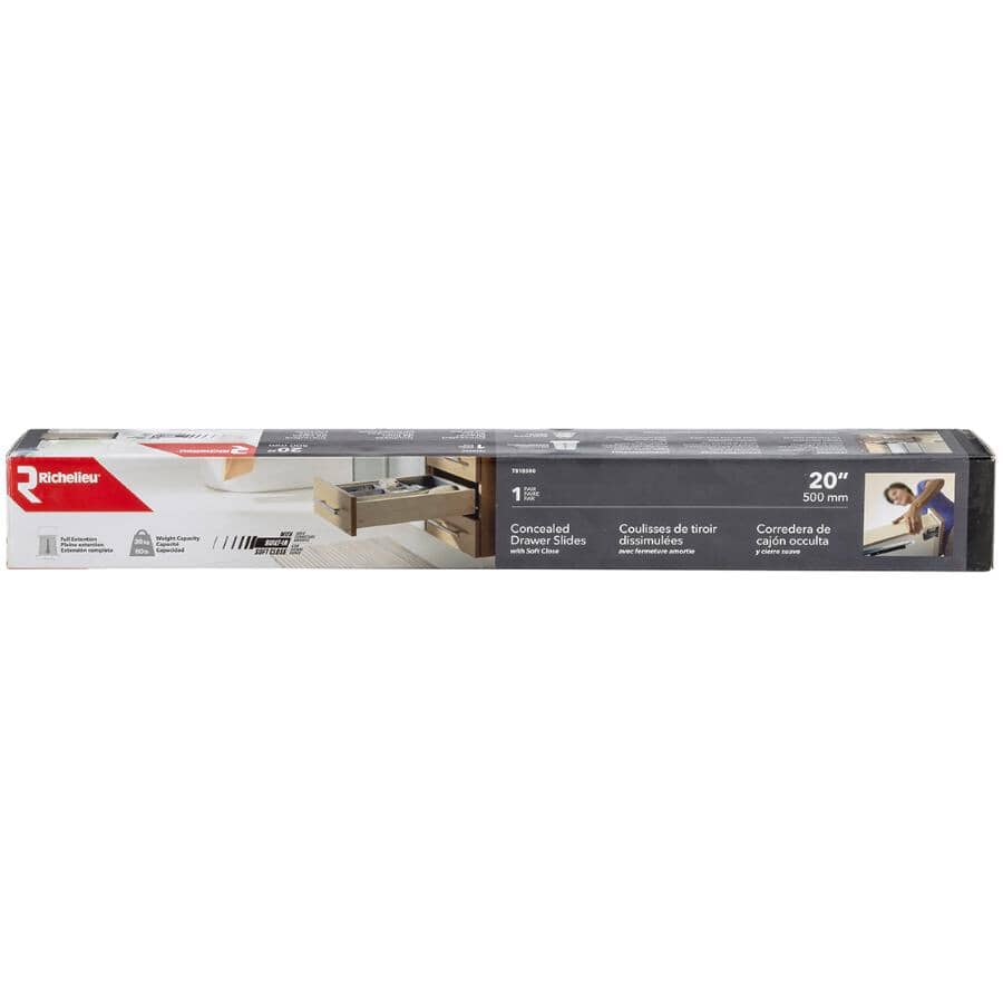 RICHELIEU 20" Soft Close Full Extension Drawer Slides | Home Hardware