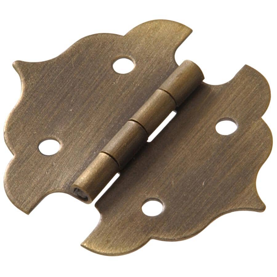 HILLMAN 2 Pack 1-1/8" Brass Decorative Hinges | Home Hardware