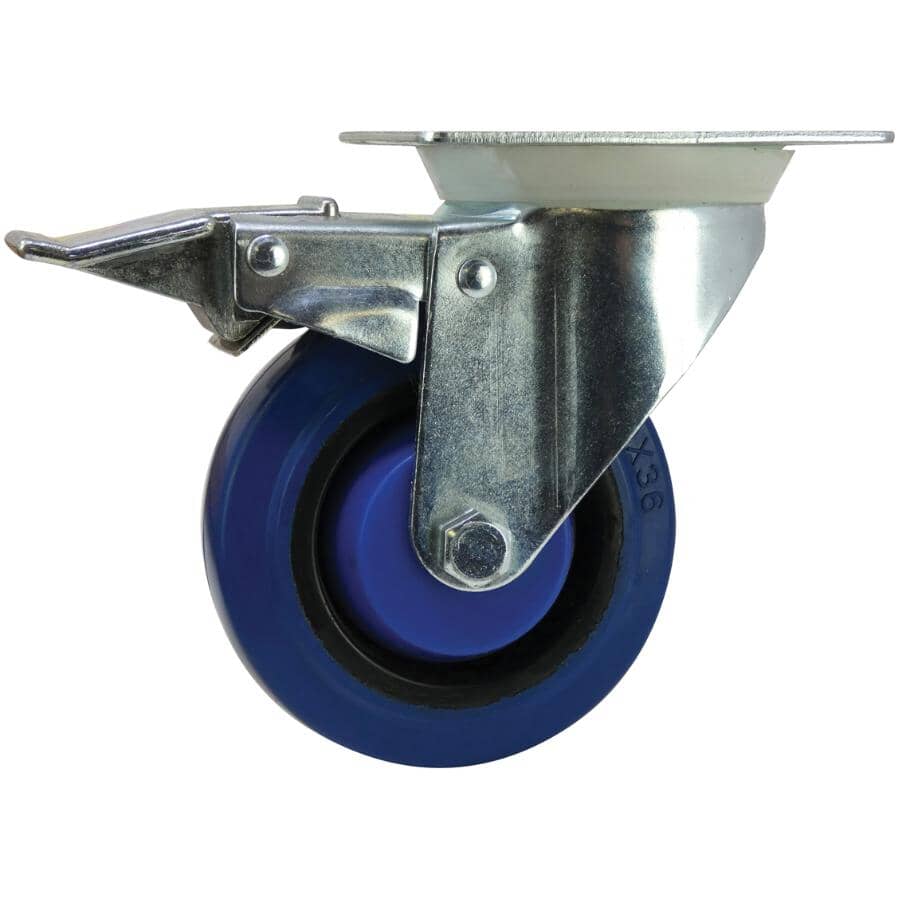 SHEPHERD HARDWARE PRODUCTS 4" Elastic Rubber Swivel Plate Caster, with ...