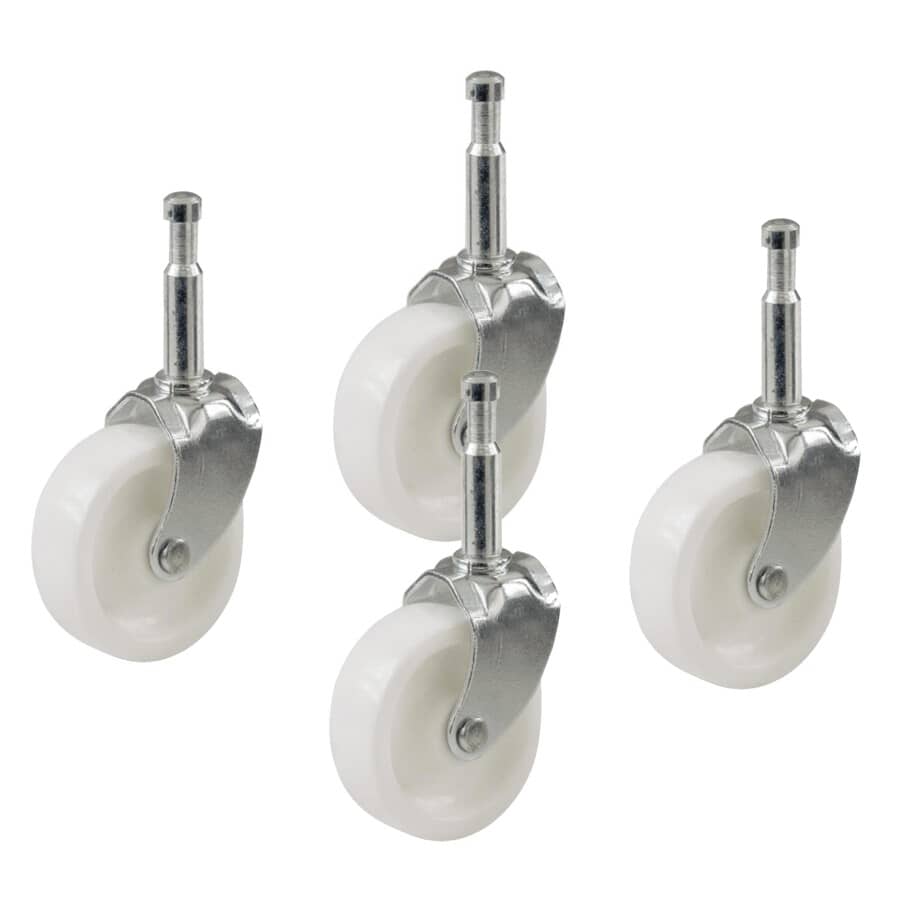 SHEPHERD HARDWARE PRODUCTS 4 Pack 1-1/4" 40lb Stem Casters | Home Hardware