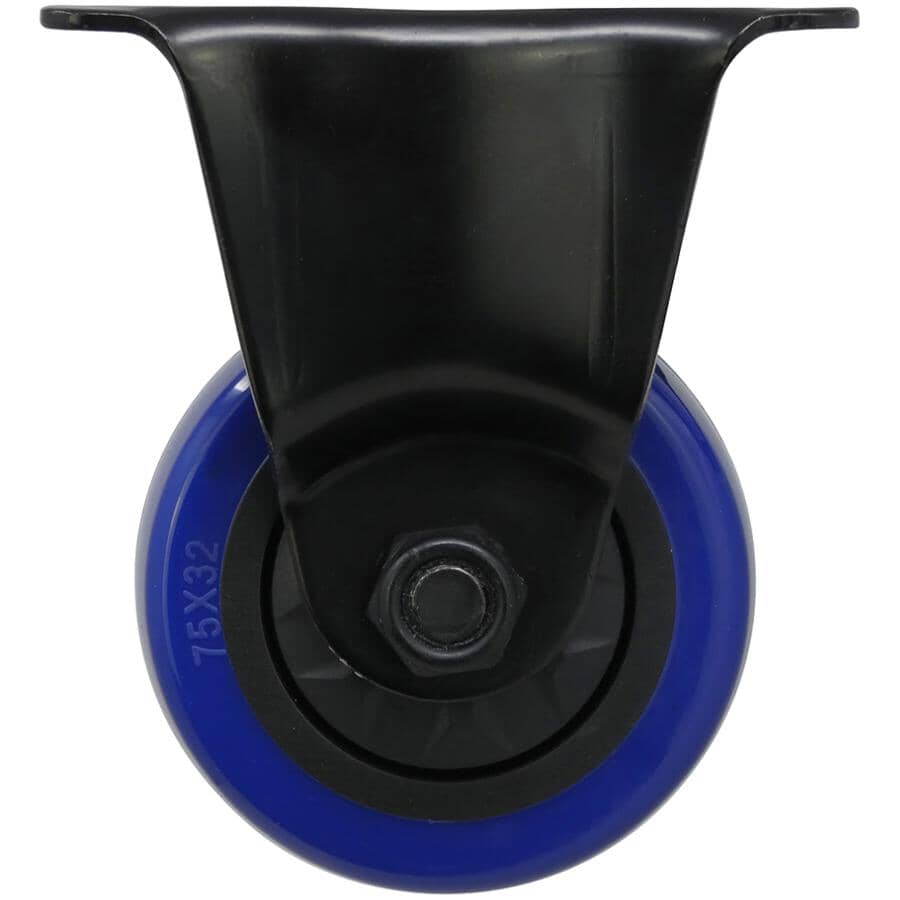 SHEPHERD HARDWARE PRODUCTS 3" Black and Blue Rigid TPU Caster | Home ...
