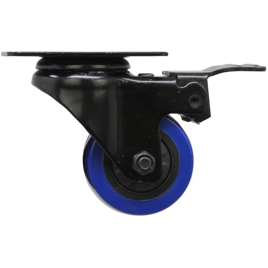 SHEPHERD HARDWARE PRODUCTS 3" Black and Blue Swivel TPU Caster, with ...