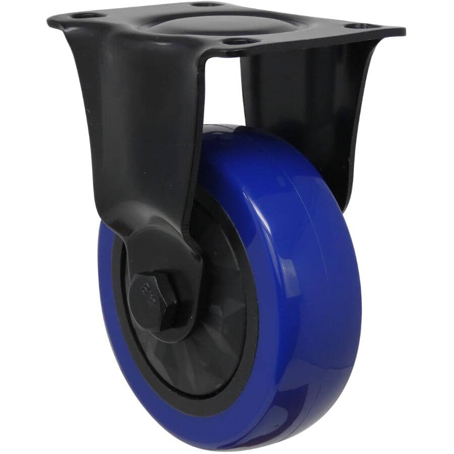 SHEPHERD HARDWARE PRODUCTS 4" Black and Blue Rigid TPU Caster | Home ...