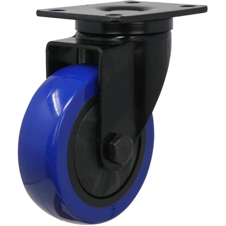 SHEPHERD HARDWARE PRODUCTS 4" Black and Blue Swivel TPU Caster | Home ...