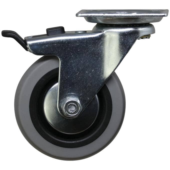 SHEPHERD HARDWARE PRODUCTS 3" Grey Thermoplastic Rubber Wheel Swivel ...
