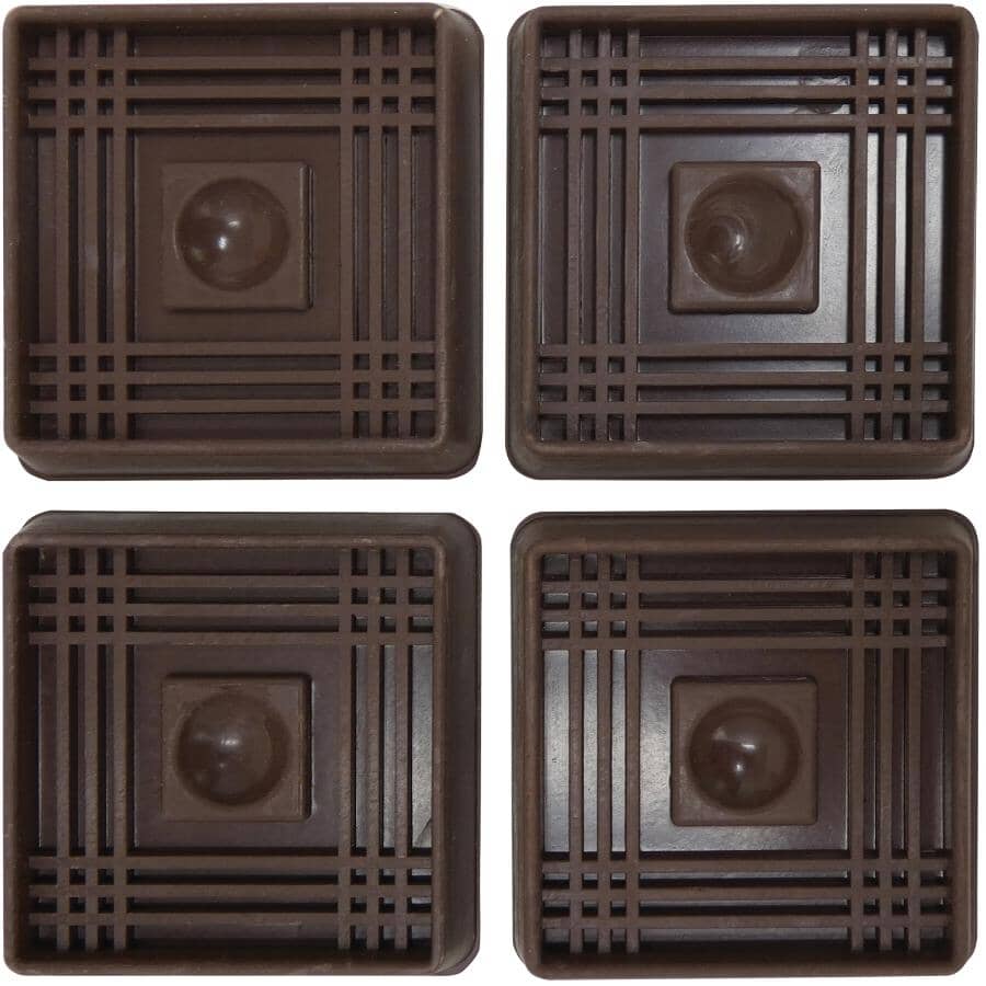 SHEPHERD HARDWARE PRODUCTS 2" Square Brown Rubber Caster Cups | Home ...