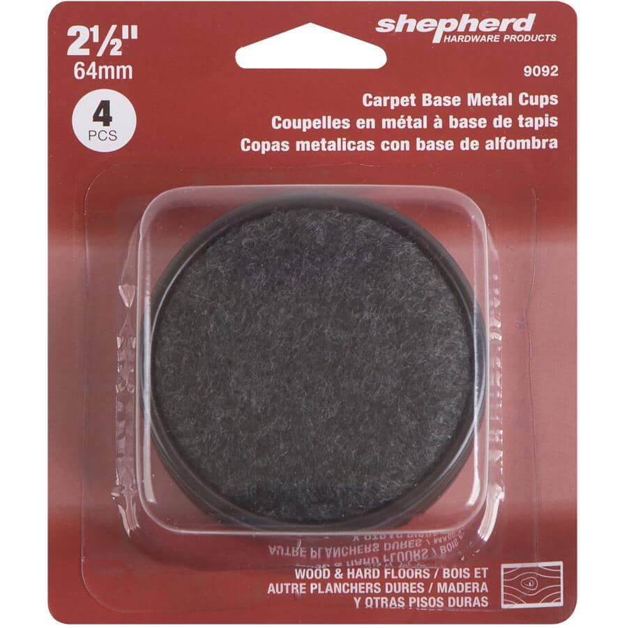 SHEPHERD HARDWARE PRODUCTS 2-1/2" Round Carpet Caster Cups | Home Hardware