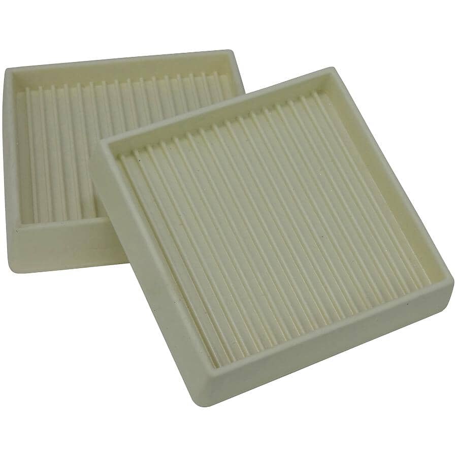SHEPHERD HARDWARE PRODUCTS 2 Pack 3" Square Beige Rubber Caster Cups ...