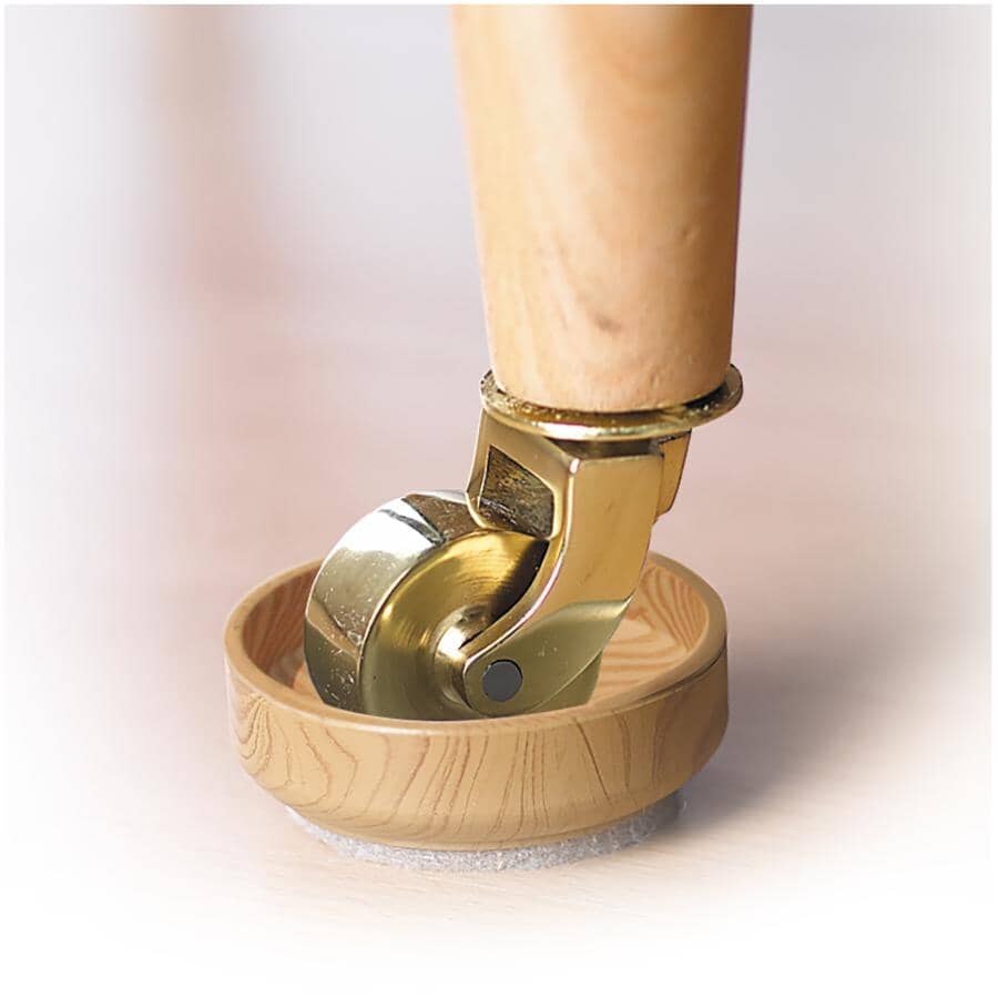 Shepherd Hardware 4 Pack 2-3/8" Wood Grain Round Caster Cups | Home ...