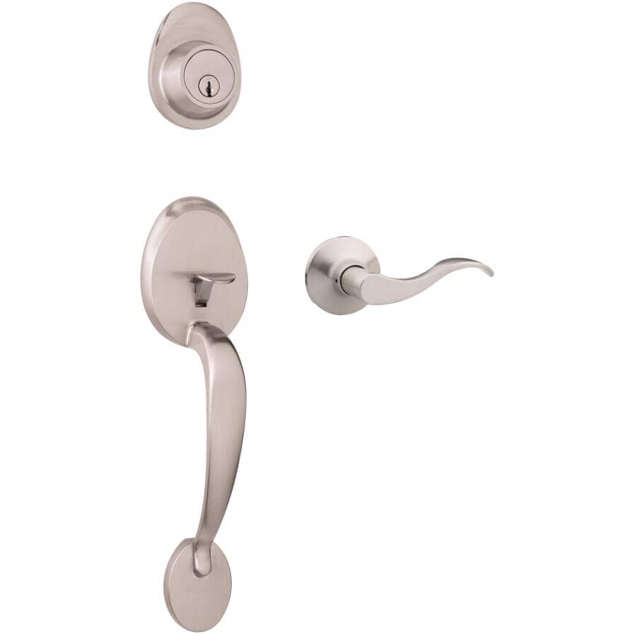WEISER LOCK Satin Nickel Daytona / Layton Safelock Entrance Gripset ...