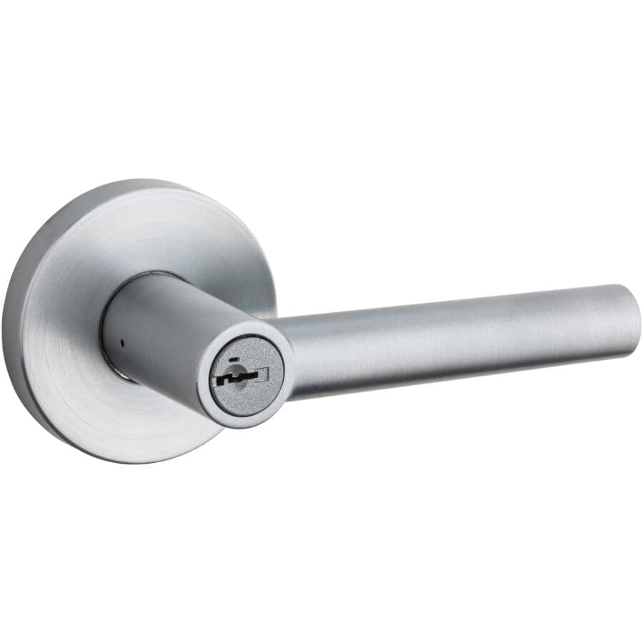 WEISER LOCK Satin Chrome Modern Milan Smart Key Entrance Leverset ...